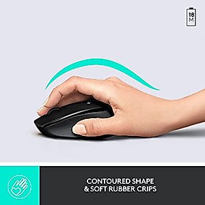 Logitech MK345 Wireless Combo Full-Sized Keyboard with Palm Rest and Comfortable Right-Handed Mouse, 2.4 GHz Wireless USB Receiver, Compatible with PC, Laptop