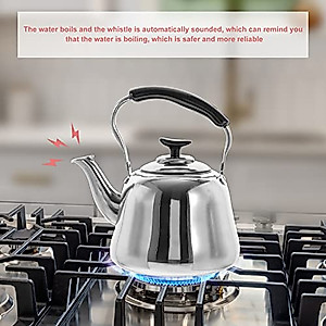 STOBAZA Whistling Tea kettle for Stove Top, Whistling Stovetop Teapot with Infuser, Gooseneck Pour Over Coffee Kettle, Food Grade Stainless Steel Teakettle Tea Pot, Water Boiler, 3L