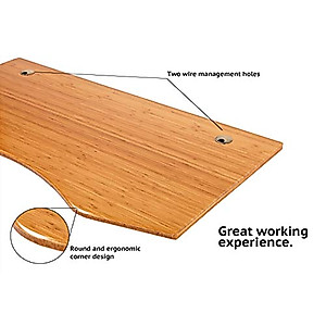 UNICOO Bamboo 55.1 x 27.6 inches Universal Table Top for Standard and Sit to Stand Height Adjustable Home and Office Desk Frames. (Bamboo Table Top-Nature)