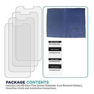 Tech Armor 4 Pack HD Clear Film Screen Protector Compatible for Apple NEW iPhone 14 (2022), iPhone 13 and iPhone 13 Pro (2021) 5G 6.1 Inch