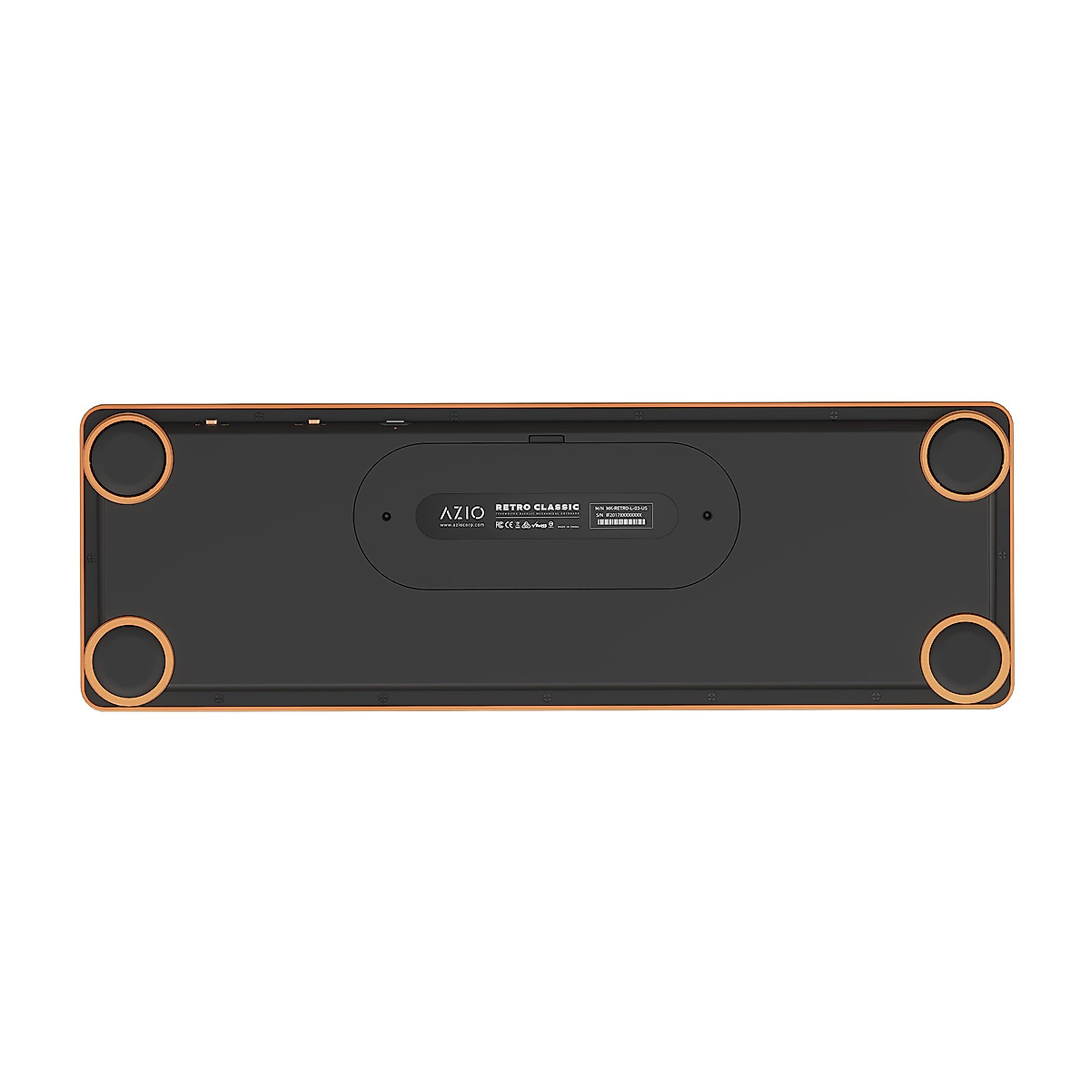 Azio Retro Classic Bluetooth 5.0 (Artisan) - Wireless/USB Wired Vintage Backlit Leather Mechanical Keyboard for PC/Mac (MK-RETRO-L-03B-US)