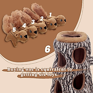Laifug Hidden Squirrel Plush Dog Toy， Interactive Squeaky Dog Toy Hide and Seek, XL
