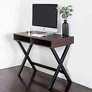 Nathan James Kalos Home Office Computer Desk or Console Table, Espresso