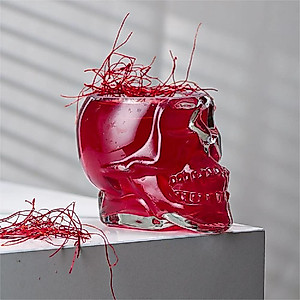 USEEKRIL Funny skull Wine Glass,Drinking Glass,Large Glasses,Vodka Spirits Cup Glass,Gift,Engraved Design,New Crystal Skull Cup,Halloween Decorations Gifts(350ML)