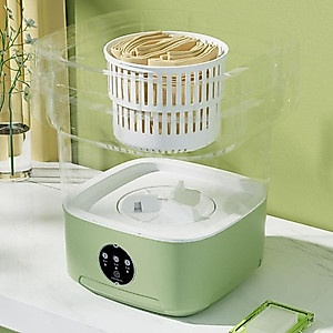 11L/370oz Powerful Portable Washing Machine, Foldable Mini Washer for Baby Clothes,Underwear, Small Items,3 Modes - Apartment,Dorm,Camping,Travel (Green)…