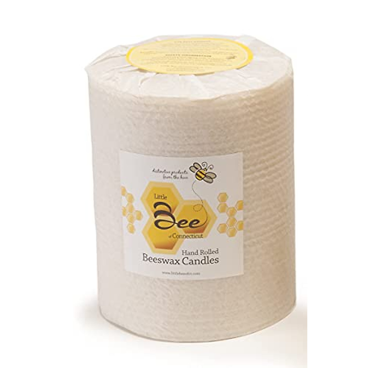 Hand Rolled Beeswax Pillar Candles by Little Bee of Connecticut (6 x 5 Inch Triple Wick)
