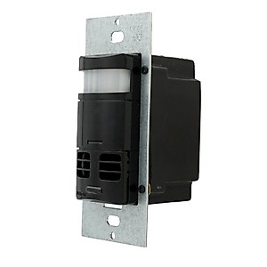 Leviton OSSMT-GDE Multi-Technology PIR/Ultrasonic Wall Switch and Occupancy Sensor, Black
