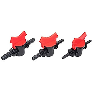 JoyTube 5/8" Drip Irrigation Switch Valve, Barbed Ball Valve for Garden Drip Irrigation Aquarium, 3 Pcs