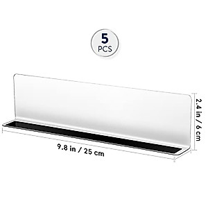 ULTECHNOVO Plastic Shelf Dividers, Clapboard Shelf Dividers, Supermarket Shelf Organizers, Commodity Shelf Separators with Magnet, 25X6cm, 5 Pack