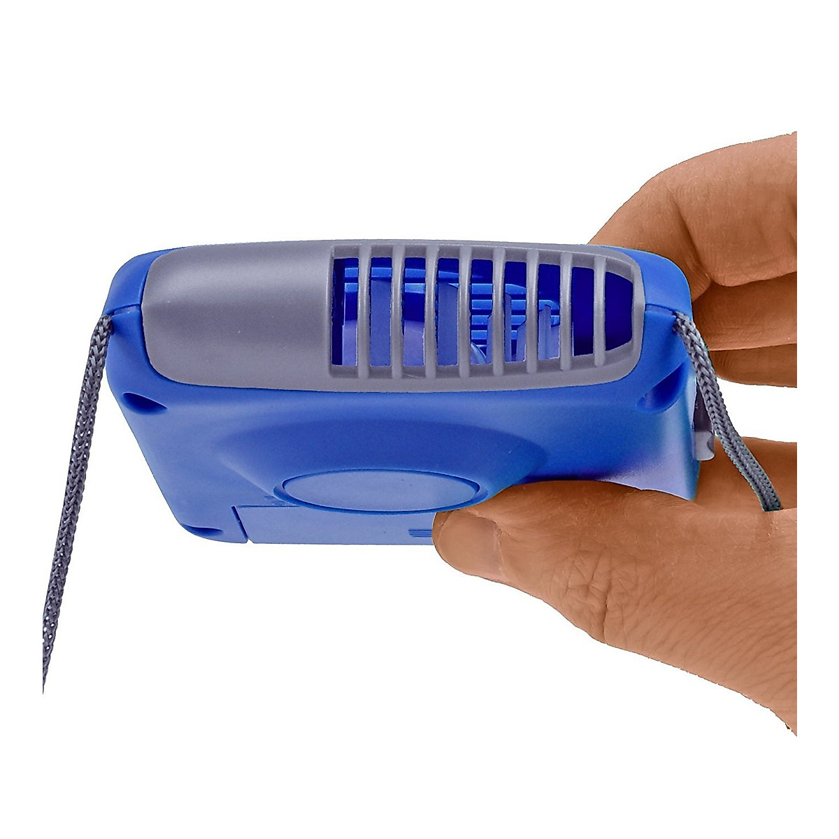 O2COOL Battery Powered Deluxe Necklace Fan For Personal Cooling With Adjustable Lanyard (Blue) 2 Pack