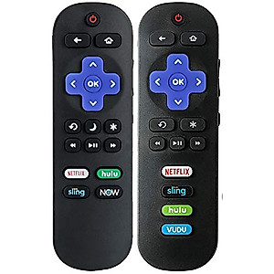 (Pack of 2) RC280 Remote Compatible with All Roku TV Remote wr Covers, for 32 40 43 49 50 55 65 70 75 80 Inch TCL/Onn/Hisense/Element/Sharp/Haier/Hitachi/LG/Sanyo/JVC/Magnavox/RCA/Westinghouse Roku TV