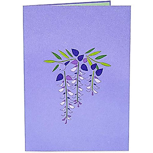 Paper Love 3D Pop Up Card, Wisteria Tree, For Mom, Adults or Kids, Mothers Day, All Occasions - 5" x 7" Cover - Includes Envelope and Note Tag