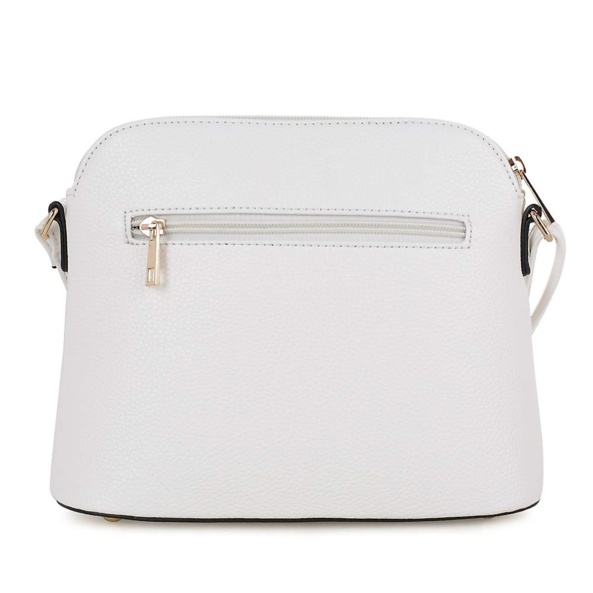 SG SUGU Lunar Lightweight Medium Dome Crossbody Bag Shoulder Bag with Double Tassels | Zipper Pocket | Adjustable Strap|White