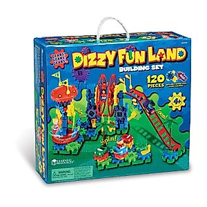 Learning Resources Gears! Gears! Gears! Dizzy Fun Land, Motorized Gears Toy Set, Gears for Kids, Engineering for Kids, Puzzle, 120 Pieces, Ages 5+