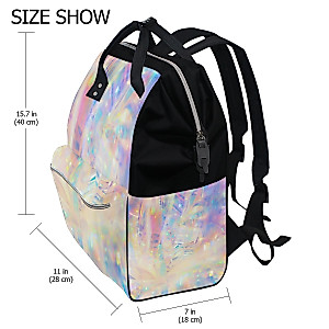 Baby Diaper Nappy Bag Travel Backpack Mommy Bag Holographic Iridescent Metallic for Mom Dad M by Top Carpenter