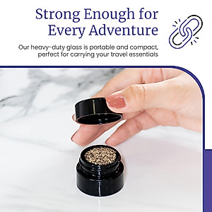 Infinity Jars Classic Black Glass Jar 5 ml (.17 fl oz) Ultraviolet Airtight Smell Proof, Refillable Container, Screw top Jar for Long term storage Coffee, Spices, Tea, Dried Goods Jar for Kitchen