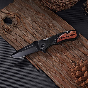 Anniversary Idea For Him - Personalized Engraved Pocket Knife With Box Custom Knives, Birthday Christmas Valentines Wedding Gifts For Men Husband Boyfriend Fiancé Groom (Various Designs)