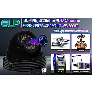 IEights Webcamera_USB USB Infrared Camera Day Night Vision PC Camera CCTV Dome IR Webcam for Computer Indoor Outdoor Waterproof USB Security Camera High Speed Lightburn Camera for Laser Engraver