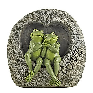 Frog Lover Statue Garden Sculpture Great Choice of Froggies Statue Outdoor Accessories Decor for Outside 7.28 Inch H