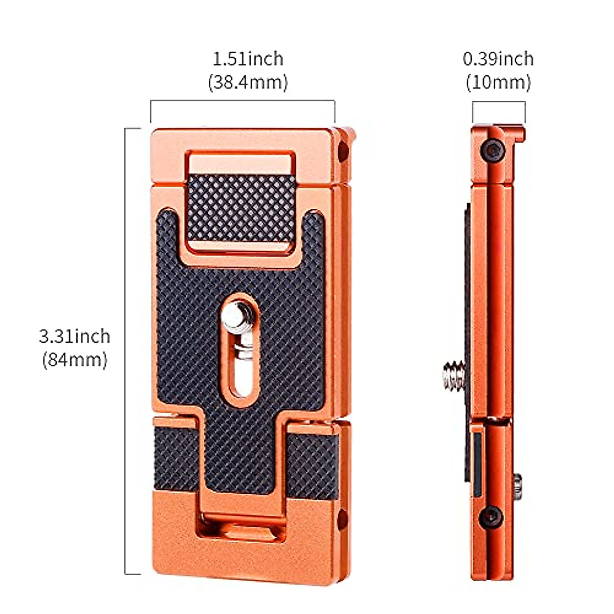 K&F Concept Aluminum Alloy Quick Release Plate with 1/4 Inch Screw for Camera, Cage, Cellphone etc (Orange)