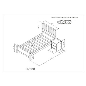 CITYLIGHT Twin Size Platform Bed with a Nightstand, Wooden Twin Bed Frame with Headboard and Footboard for Kids, Teens, Adults, No Box Spring Required (Twin, Gray)