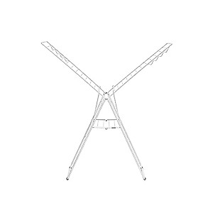 Brabantia HangOn Laundry Drying Rack (82ft / Fresh White) Compact, Foldaway, Adjustable Indoor Stainless Steel Clothes Horse