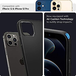 Spigen for iPhone 12 Pro Case, Thin Fit Case for iPhone 12 & 12 Pro - Matte Black