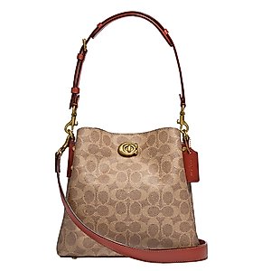COACH Coated Canvas Signature Willow Bucket 24, B4/Tan Rust, One Size