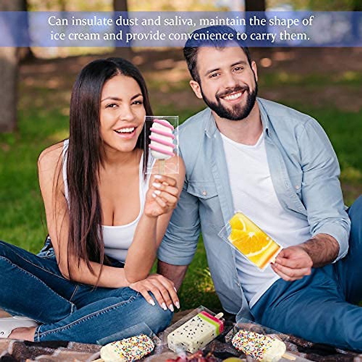 Perthlin 20 Boxes 50 Sticks 3.7 x 2.2 x 1.5 Inches Cakesicle Boxes Clear PET Candy Treat Box Goody Box Wooden Craft Sticks Ice Cream Sticks for Kitchen DIY Baking Wedding Baby Shower Birthday Party