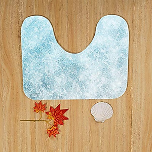 Shower Curtains with Bath Rugs Non-Slip Soft Toilet Lid Cover for Bathroom ,Waterproof Home Tub Curtains Sets with Memory Foam Rugs ,3D Print Durable Polyester Fabric Four-Piece