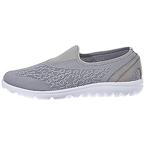 Propét Women TravelActiv Slip-On Sneaker, Silver, 9 Narrow