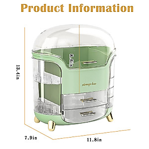 LZDMY Makeup Organizer and Storage, Cosmetics Organizer Box for Countertop with Lid & Drawers, Cosmetics Skincare Organizers Box with Waterproof & Dustproof Cover for Bedroom