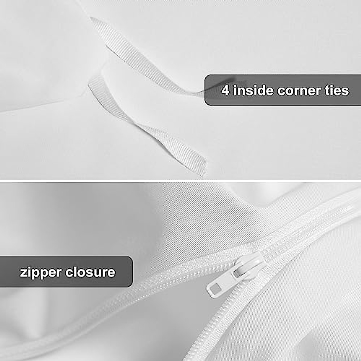 HYPREST Cooling Duvet Cover, Rayon Derived from Bamboo, 400 Thread Count Silky Soft White Cooling Duvet Cover Set Luxury Comforter Cover with Zipper and Coner Ties, Skin Friendly & Moisture-Absorbing