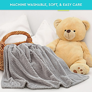 Baby Blanket for Girls and Boys - 40”x50” Grey - Toddler Blankets - Kids Throw - Newborn Blankets - Soft Lightweight Fleece for Bed, Crib, Stroller