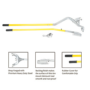 BLACKHORSE-RACING 17.5" to 24.5" Tire Changer Mount Demount Removal Tool Tubeless Truck Extra Bead Keeper Yellow