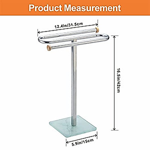 ZCDCP Hand Towel Holder Stand, S-Shape Countertop Towel Stand with Glass Base Freestanding Towel Rack for Bathroom