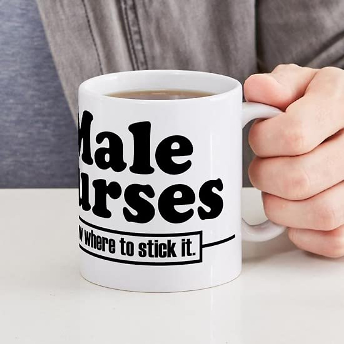 CafePress Male Nurses Mugs Ceramic Coffee Mug, Tea Cup 11 oz