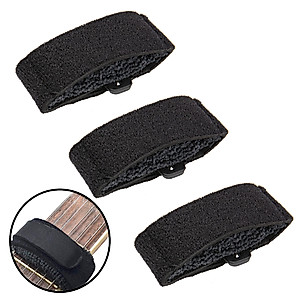 3Pcs Yootones Guitar String Mute Dampener Compatible with Electric Acoustic Guitar Bass Musical Instruments Accessory(Black)