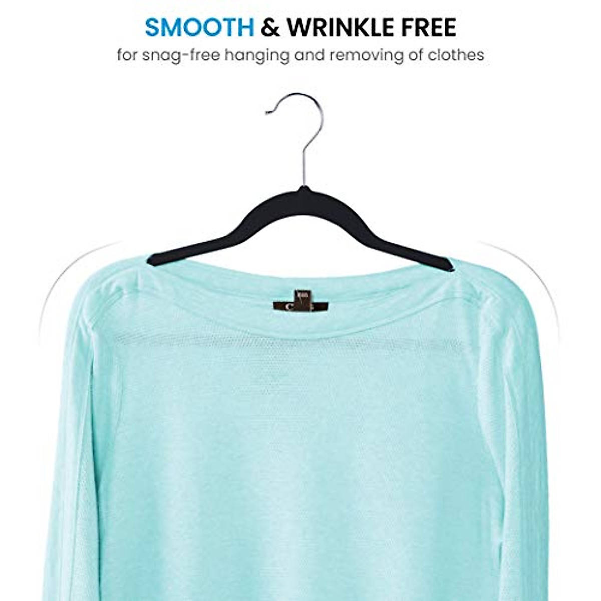 ZOBER 25pk Non-Slip Rubber Coated Hangers, Space Saving & 360° Swivel Hook