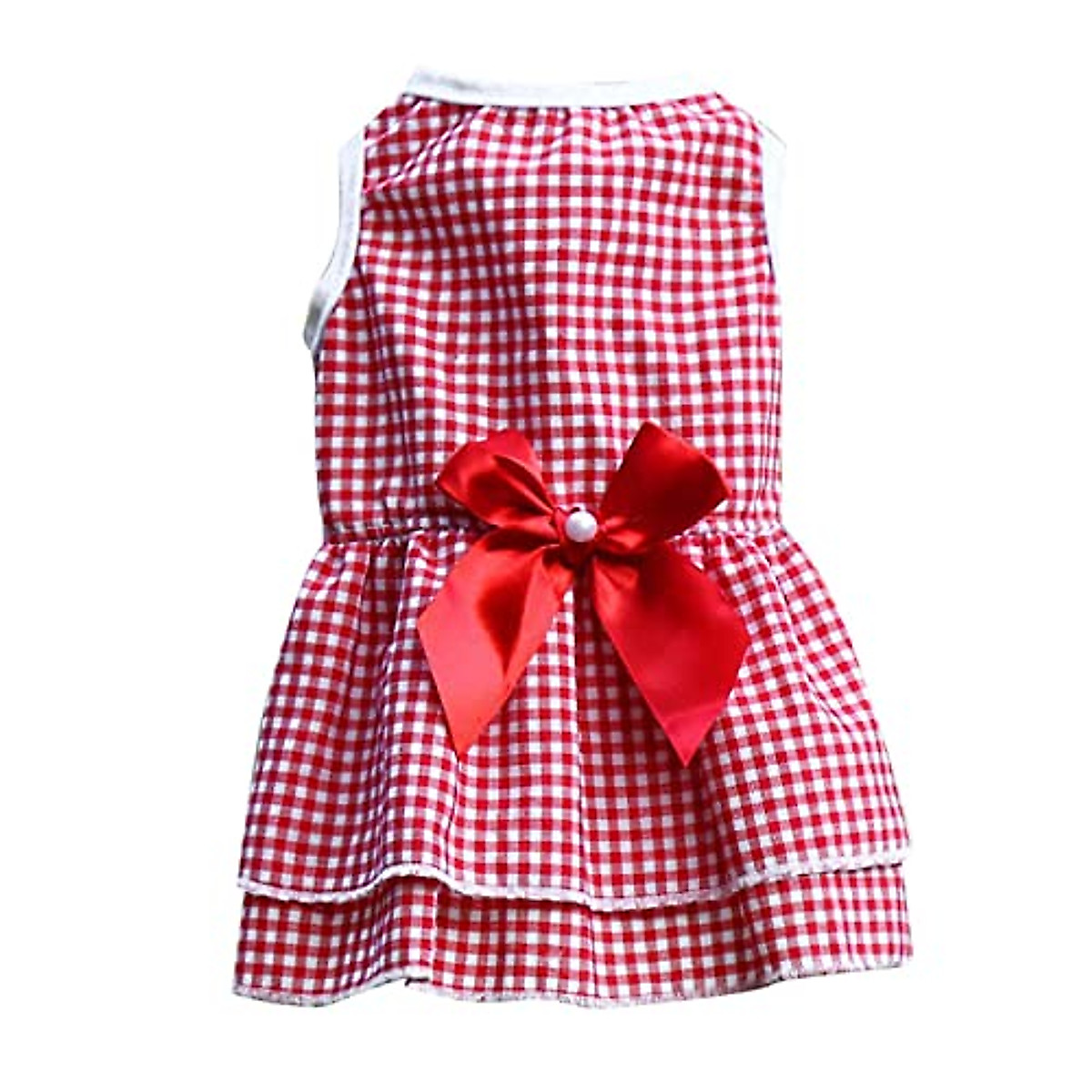 Puppy Outfits for Small Dogs Summer Autumn Bow Spring Knot Clothes Pet Summer Skirt Dress Cat Supplies Dress Wedding Plaid Stripes Pet Clothes Dog Outfit Small Girl
