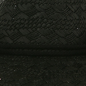 MG Ladies Straw Toyo Cowboy Hat (Black)