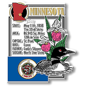 Minnesota Six-Piece State Magnet Set by Classic Magnets, Includes 6 Unique Designs, Collectible Souvenirs Made in The USA