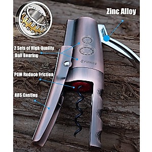 Forge Premium Quality Lever Corkscrew Wine Opener with Foil Cutter