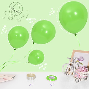 Ponamfo Lime Green Balloons Garland Kit - 154 Pcs 5/10/12/18 Inch Latex Balloon Arch Kit as Birthday Party Balloons Gender Reveal Balloons Baby Shower Balloons Wedding Anniversary Bridal Shower Party