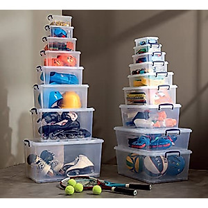 Superio Storage Containers With Wheels (3 Pack), Stackable Large Storage Containers With Lids, Durable Latches (32 Qt)