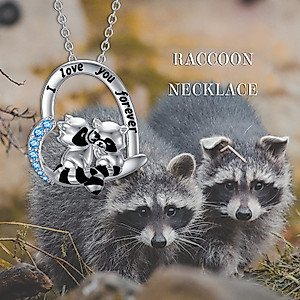 MISTBEE Mothers Day Gifts Raccoon Necklace for Mom Women 925 Sterling Silver Two Raccoon Necklaces Raccoon Jewelry for Birthday Christmas