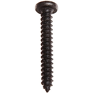Small Parts 1020APPB Steel Sheet Metal Screw, Black Oxide Finish, Pan Head, Phillips Drive, Type A, #10-12 Thread Size, 1-1/4" Length (Pack of 100)