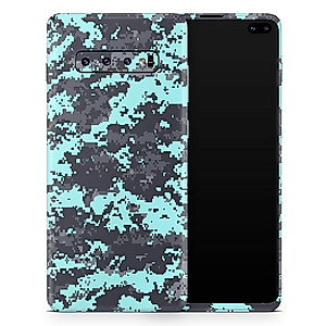 DesignSkinz Light Blue and Gray Digital Camouflage Protective Vinyl Decal Wrap Skin Cover Compatible with The Samsung Galaxy S20 (Screen Trim & Back Glass Skin)
