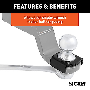 CURT 45007 Trailer Hitch Ball Mount Tongue Sleeve, Fits 2-1/2-Inch Tongue Width, 1-Inch Hole