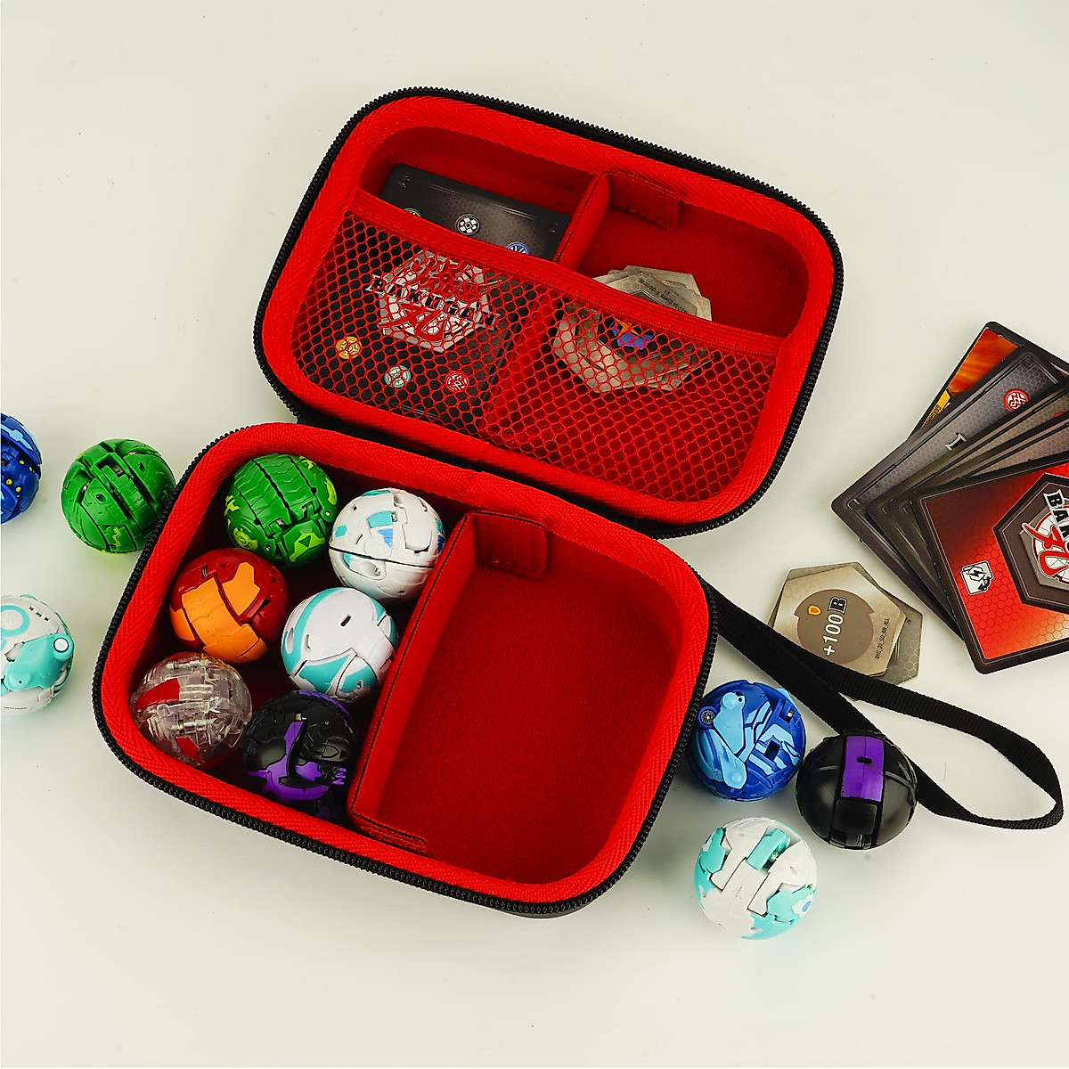 Yosuny Case Compatible with Bakugan Figures, BakuCores & Armored Alliance, Geogan Rising Battle Action Figure & Trading Cards(Case Only)